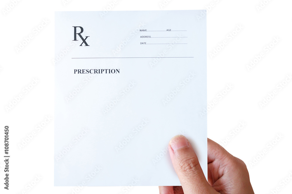 hand holding prescription rx paper Stock Photo | Adobe Stock