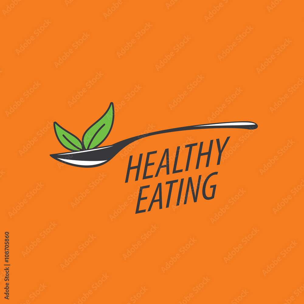 vector logo healthy eating Stock Vector | Adobe Stock