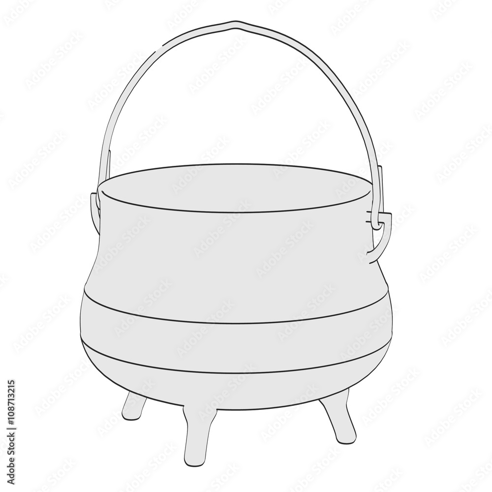 2d cartoon illustration of alchemy pot Stock Illustration | Adobe Stock