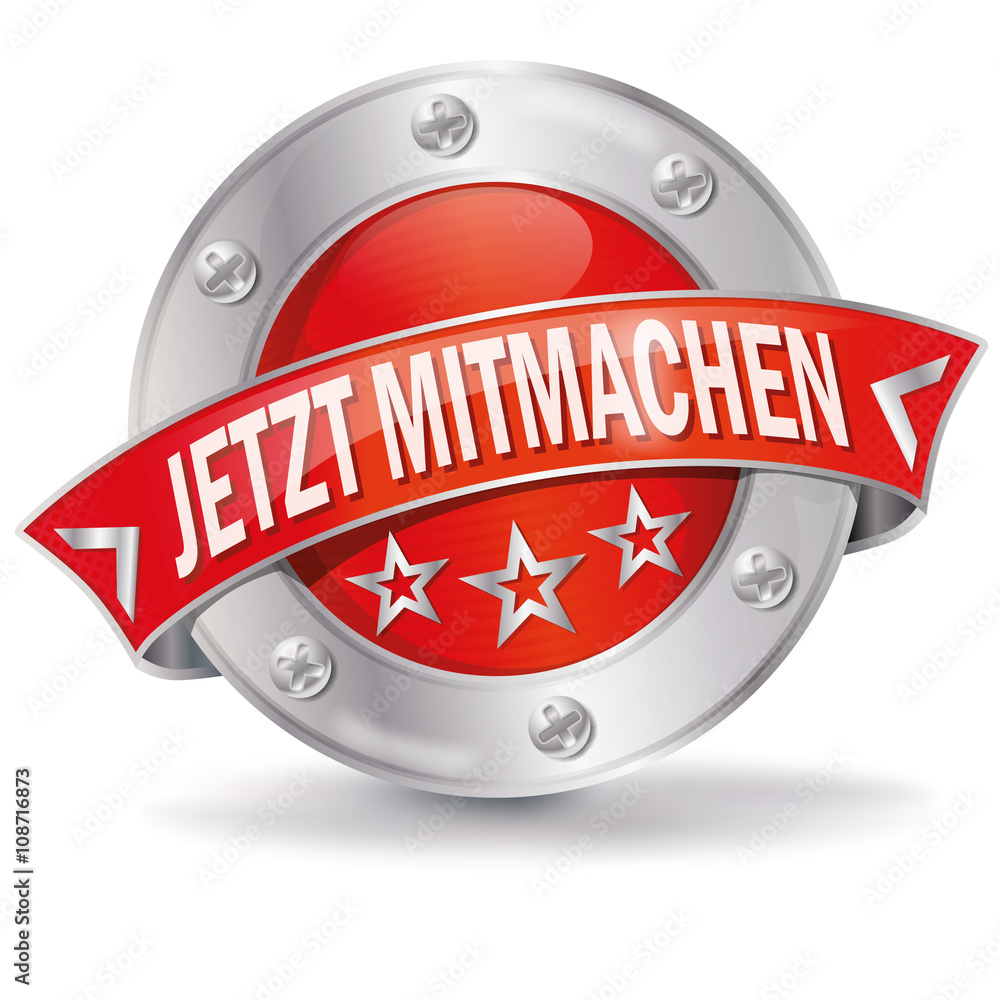 Button jetzt mitmachen Stock-Vektorgrafik | Adobe Stock