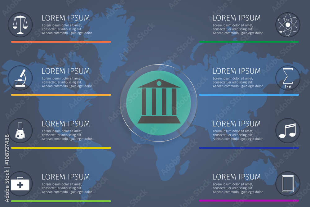 School infographic flat design education and learning banner background ...