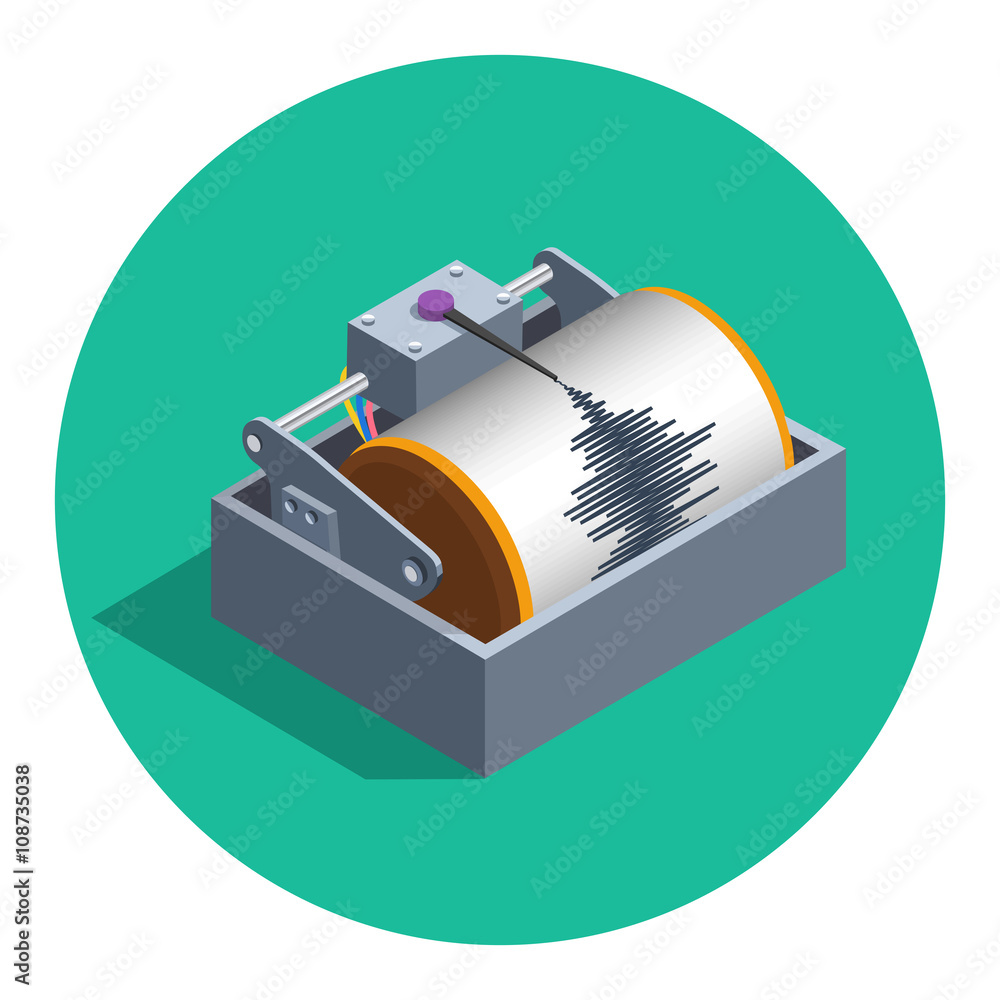 Earthquake seismograph icon Stock Vector | Adobe Stock