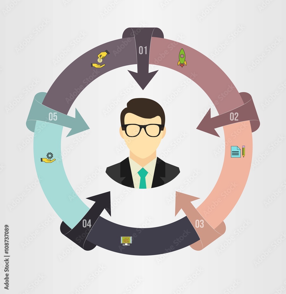 Infographic Template. Data Visualization. Can be used for workflow ...