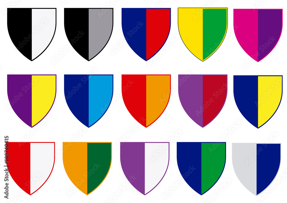 Combinación de colores en escudos heráldicos Stock-Vektorgrafik | Adobe ...