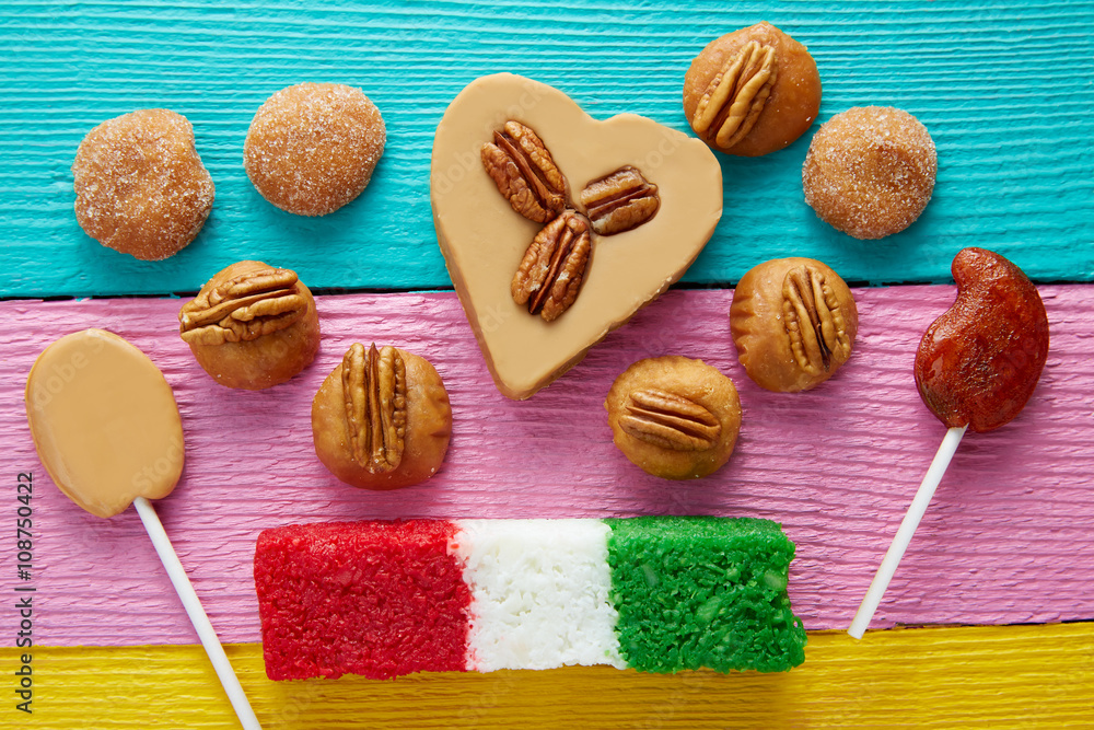 Mexican candy cajeta pecan coconut flag Stock Photo | Adobe Stock