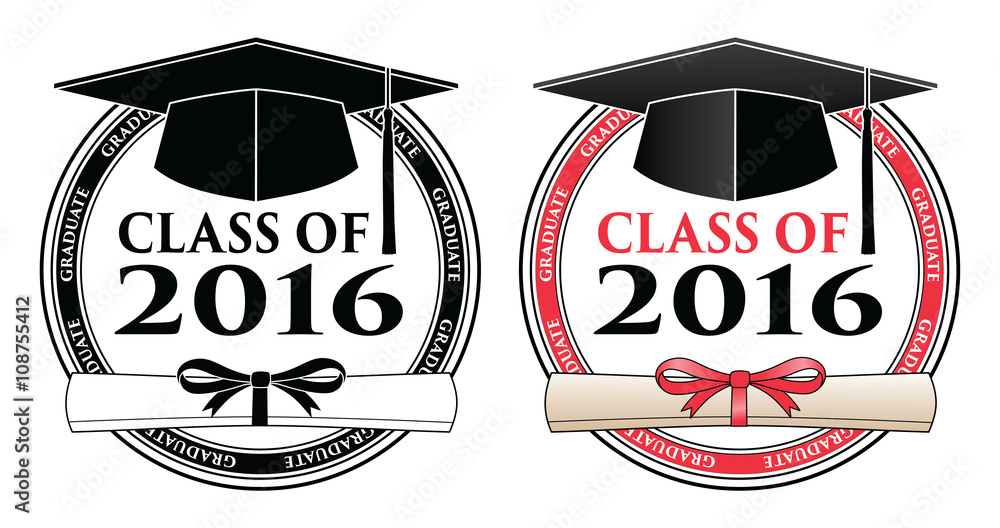 Graduating Class of 2016 is a design in black and white and color that ...