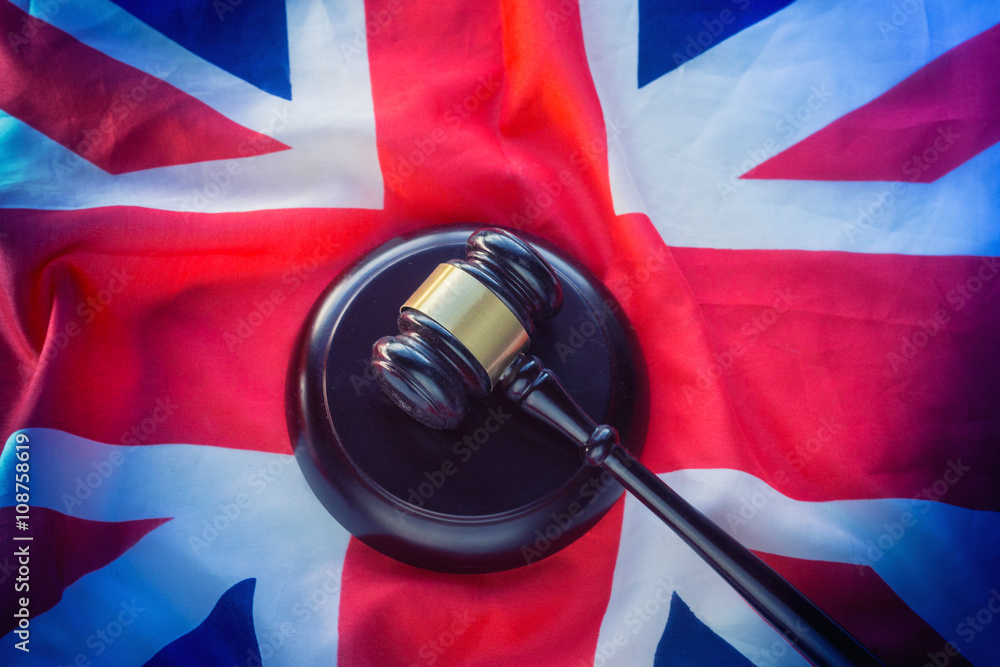 Union Jack flag and gavel - legal law concept image Stock Photo | Adobe ...