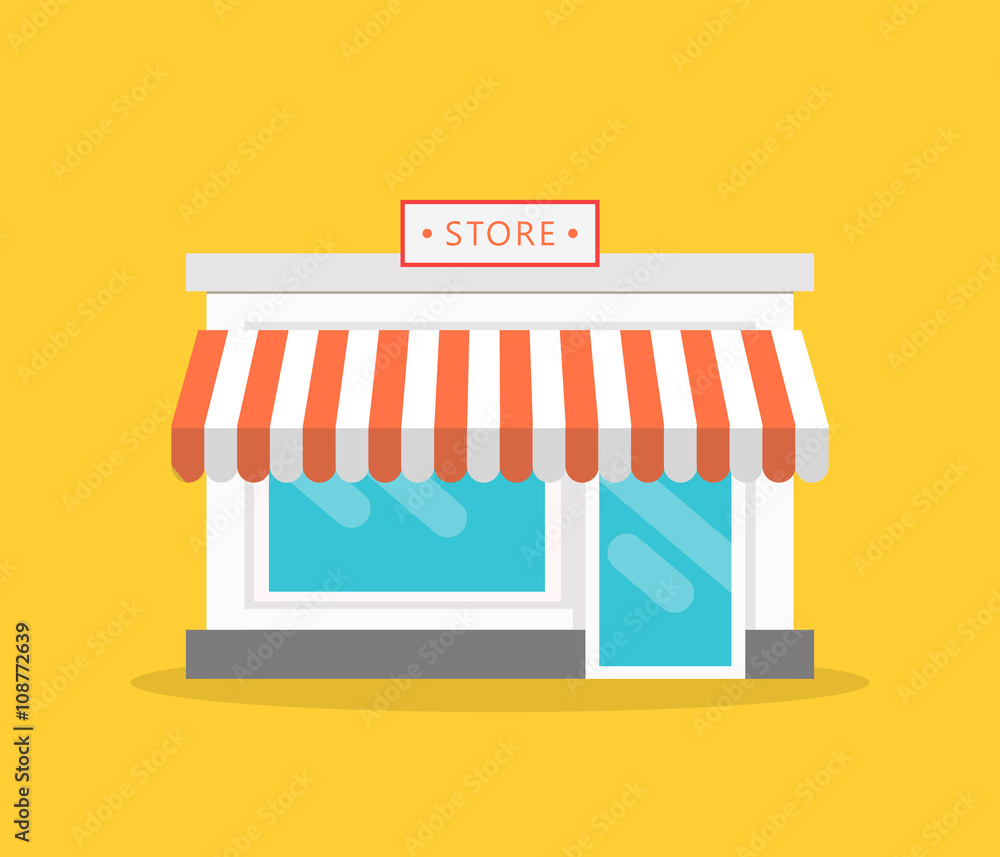 Vector shop or market, illustration background Stock Vector | Adobe Stock
