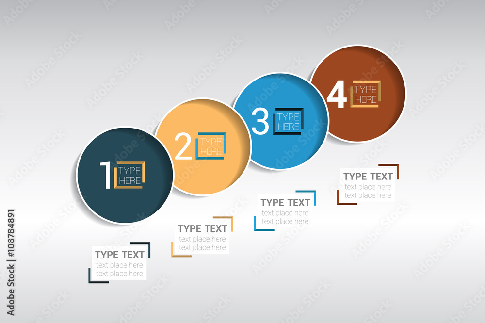 Step by step cilrce infographic. 4 steps graphics. Stock Vector | Adobe ...