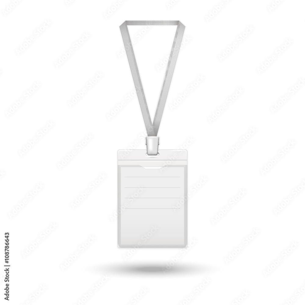 Badge icon.Vector realistic identification card on the ribbon isolated ...