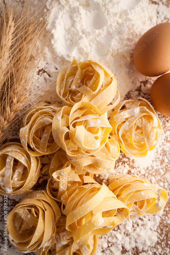fettuccine pasta italian food still life rustic close up macro Stock ...