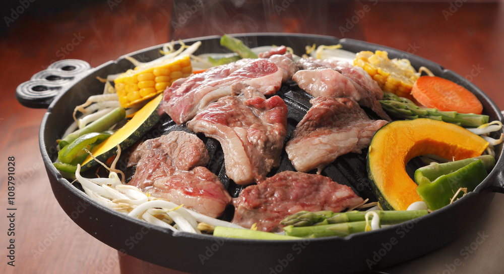 ジンギスカン Japanese Style Mongolian Mutton Barbecue Stock Photo | Adobe Stock