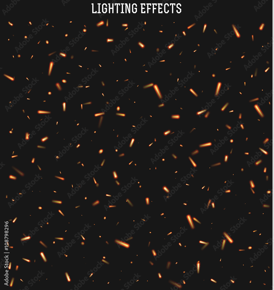 Sparks isolated realistic lighting with transparency for design.Sparks ...