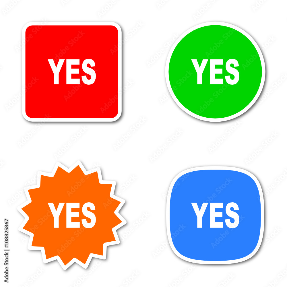 yes colored vector icons set Stock Vector | Adobe Stock
