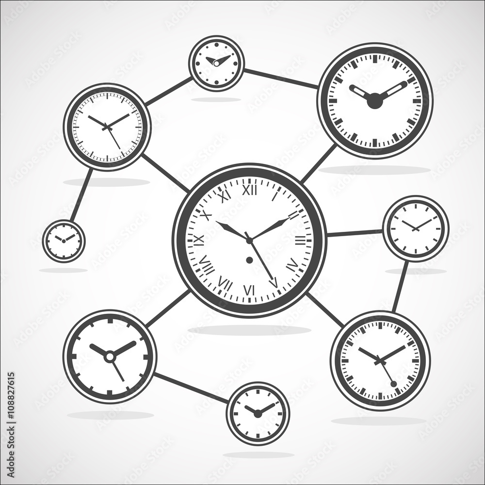 Time synchronization diagram - Isolated Vector Illustration Stock ...