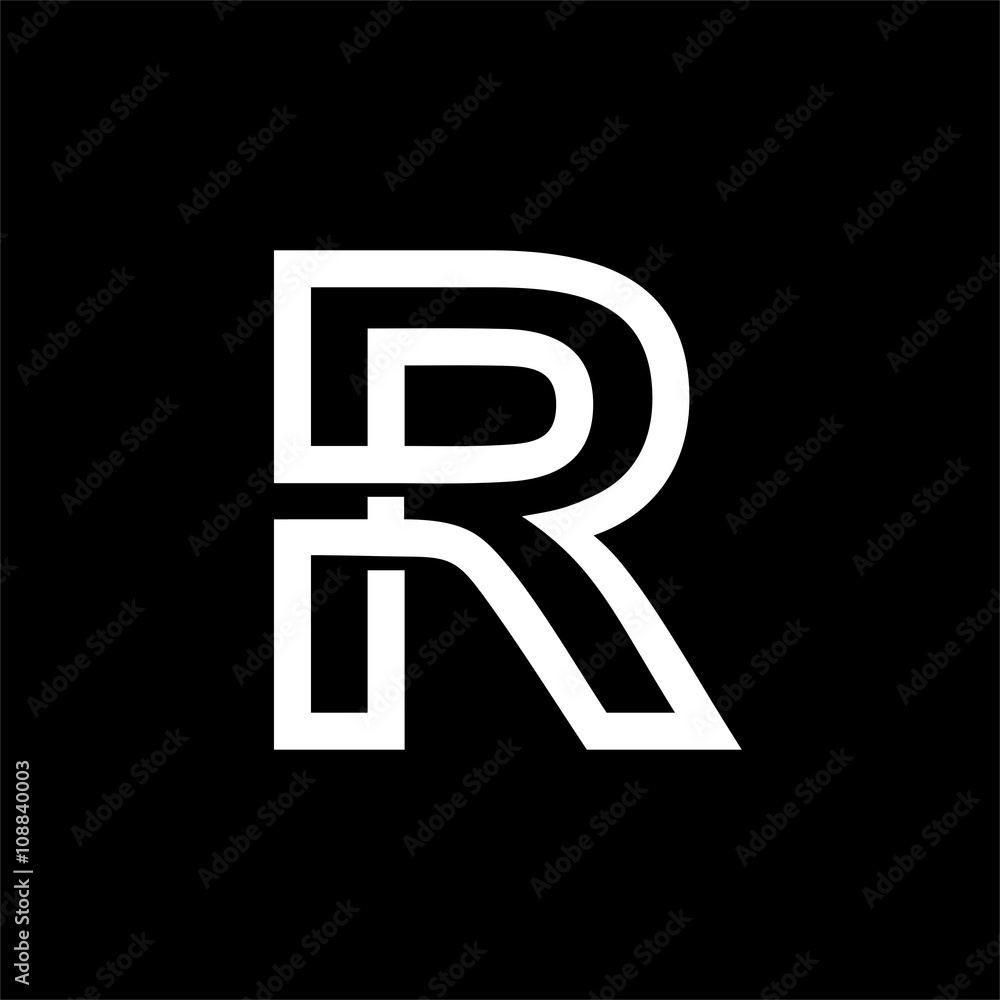 Vecteur Stock Capital letter R. From the white interwoven strips on a ...