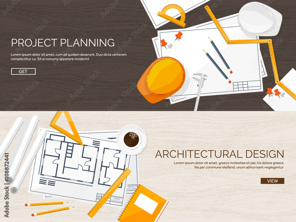 Vector illustration. Engineering and architecture. Drawing ...