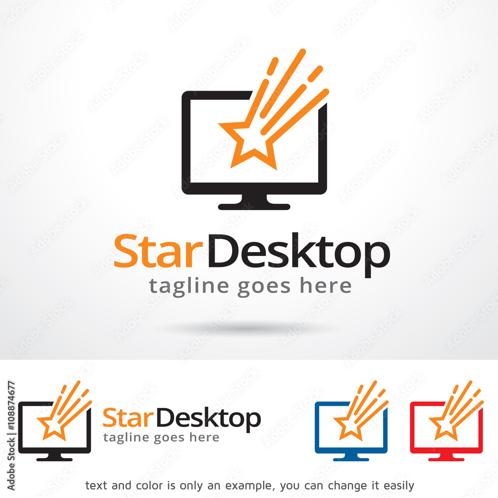 Star Desktop Logo Template Design Vector vector de Stock | Adobe Stock