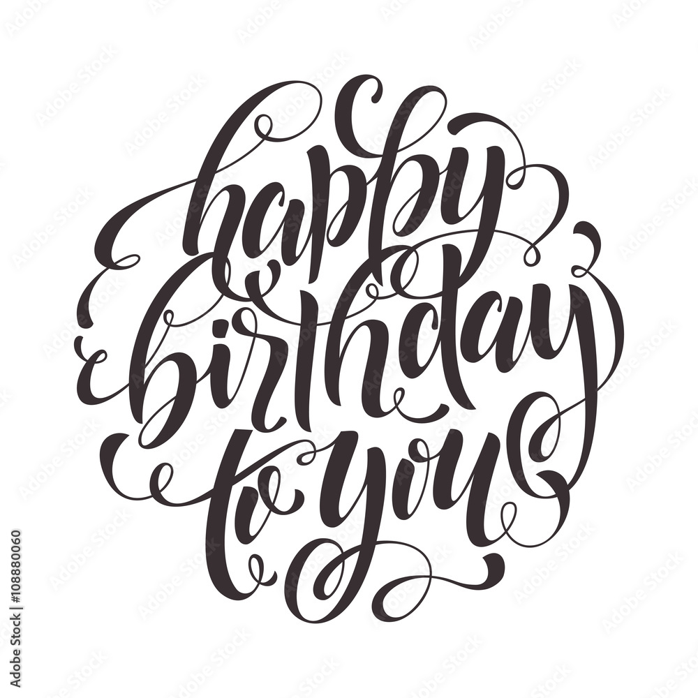 Happy Birthday text for greeting card, invitation Stock Vector | Adobe ...