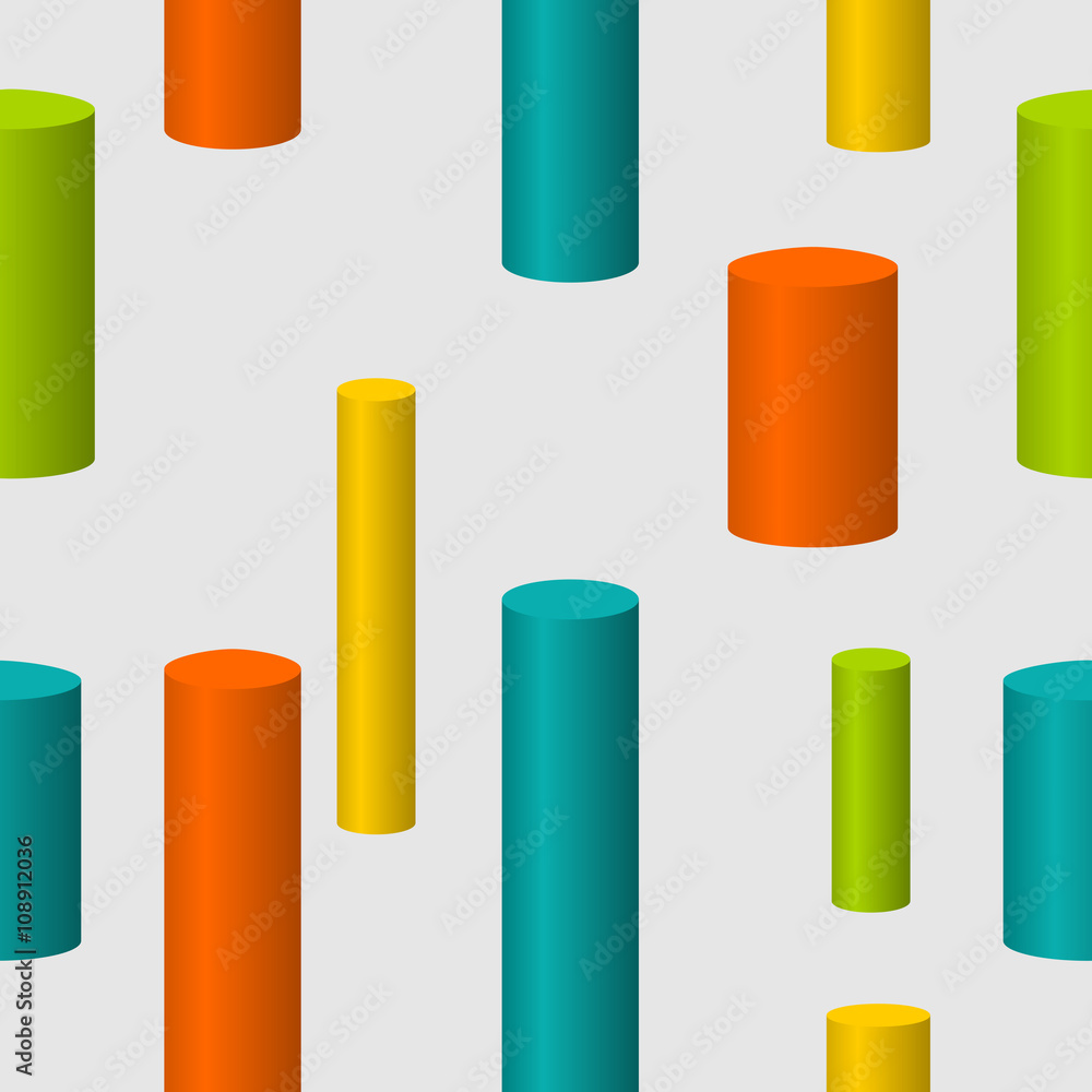 Vector of Colorful Cylinders Seamless Pattern for Creating Background ...
