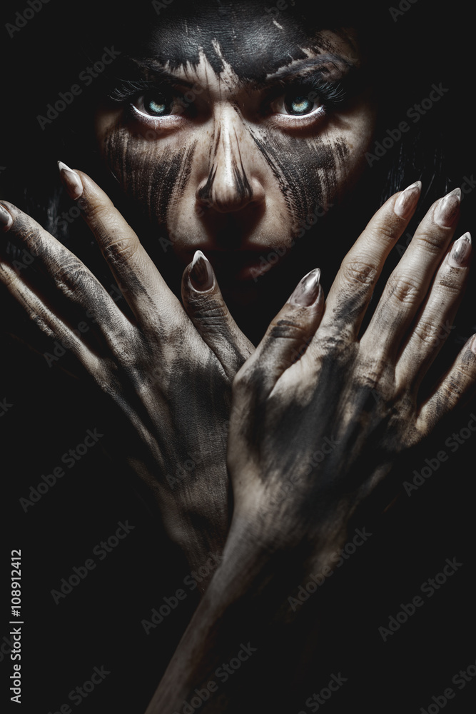Demonic Look From Hell Stock Photo | Adobe Stock