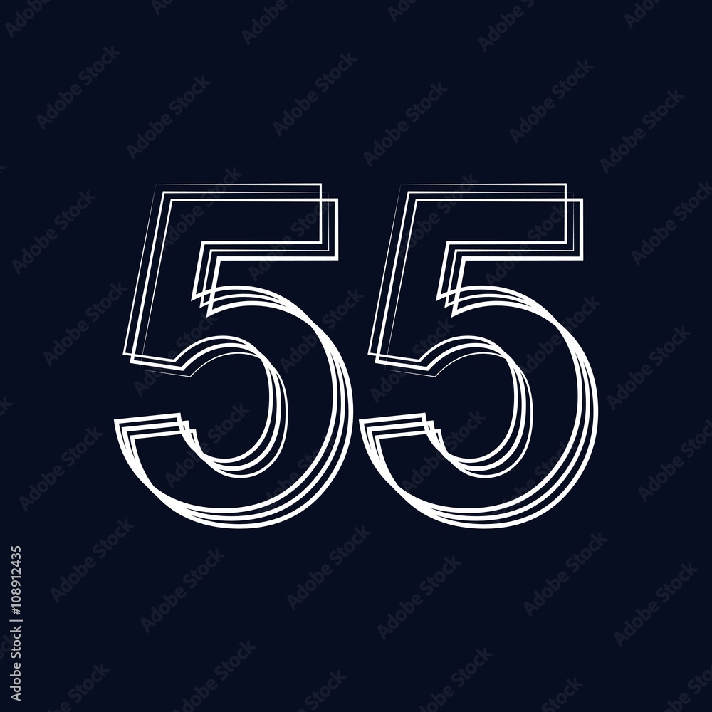 Vetor do Stock: number 55 outline storke | Adobe Stock
