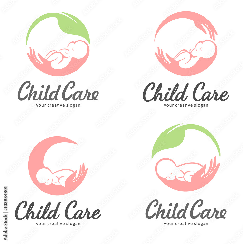 Set of logos of child care, motherhood and childbearing Stock Vector ...