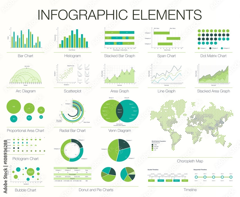 Infographics Template. Set of graphic design elements, histogram, arc ...
