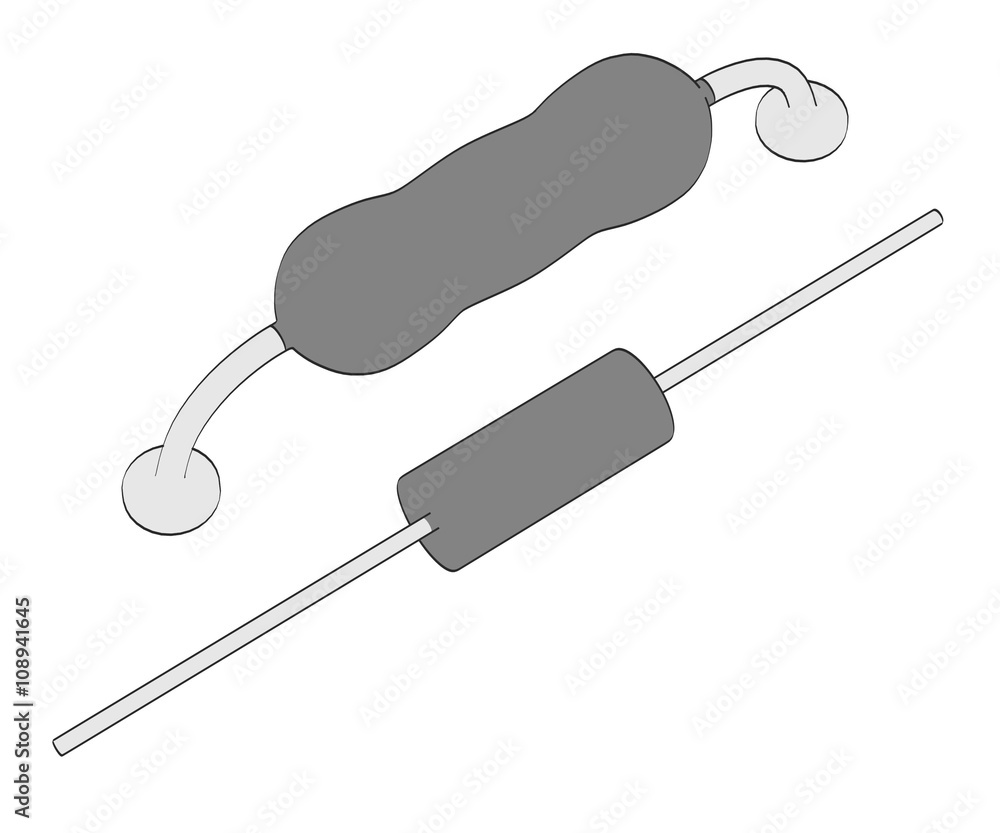 2d cartoon illustration of resistor parts Stock Illustration | Adobe Stock