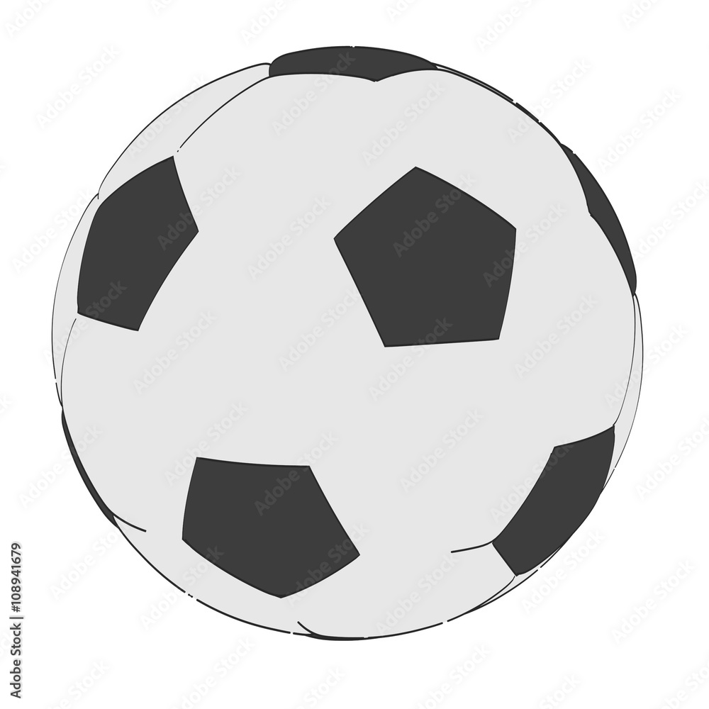 2d cartoon illustration of soccer ball Stock Illustration | Adobe Stock