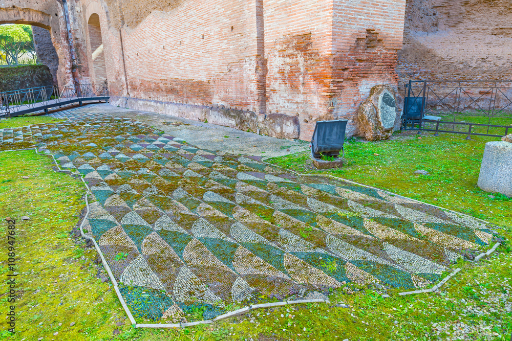 Part of the surviving ancient Roman mosaic floors at the ancient roman ...
