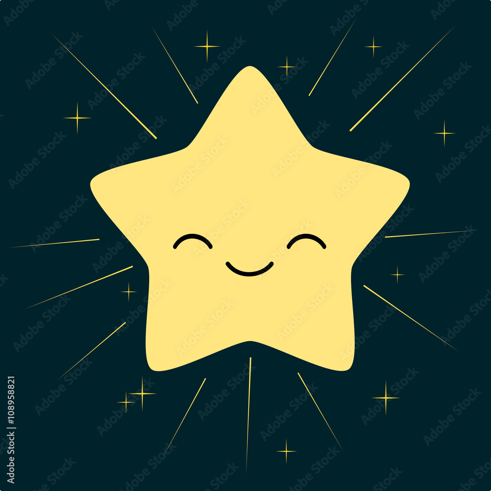 cute cartoon star isolated in the sky vector illustration Stock Vector ...