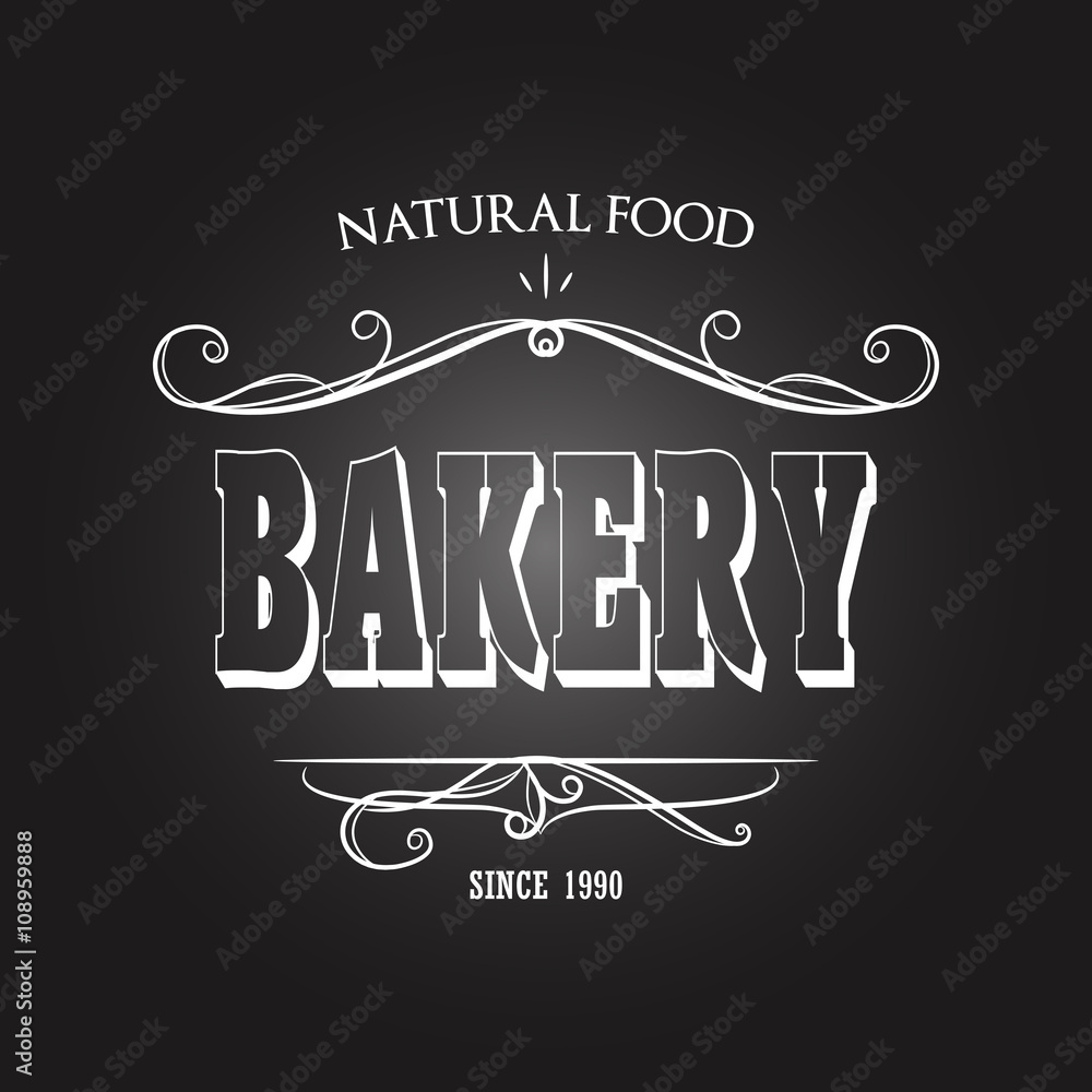 Vintage monochrome bakery emblem. Old style elements, logos, logotypes ...