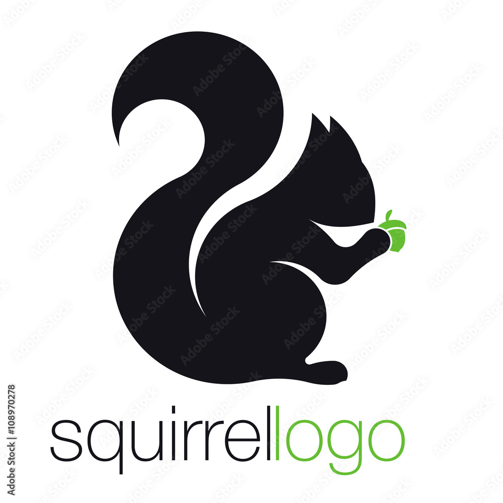 Squirrel Logo. Silhouette Squirrel. Template Logo Company Stock Vector ...