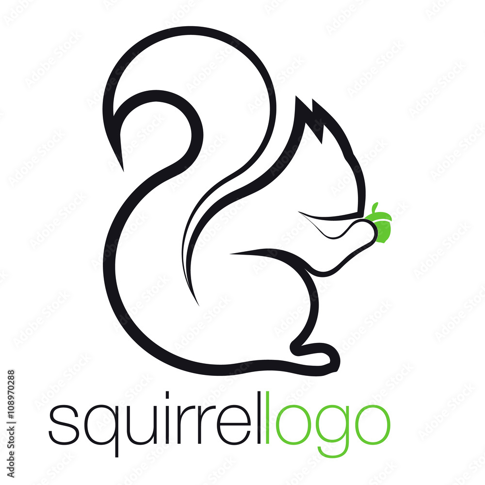 Squirrel Logo. Outline Squirrel. Template Logo Company Stock Vector ...