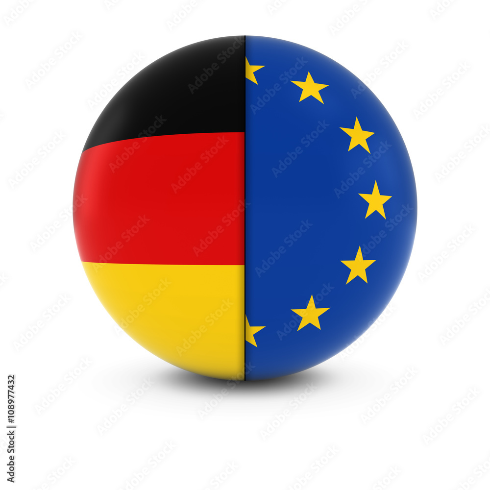 German and European Flag Ball - Split Flags of Germany and the EU Stock ...