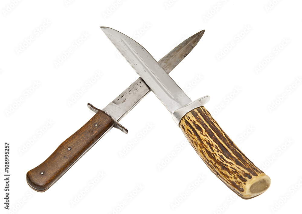 Foto Stock Two crossed knife | Adobe Stock