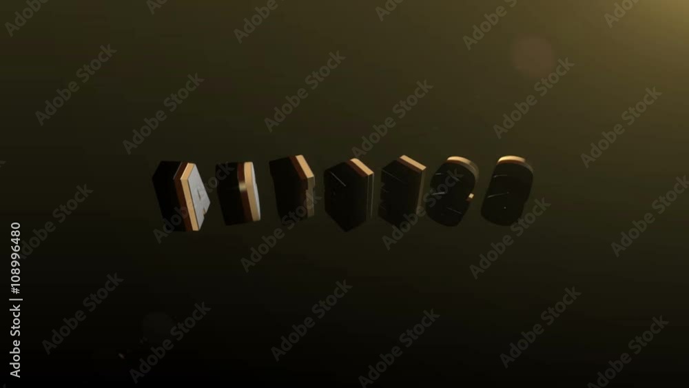 Reveal animation of the word ACTRESS in big 3D letters with lights and ...