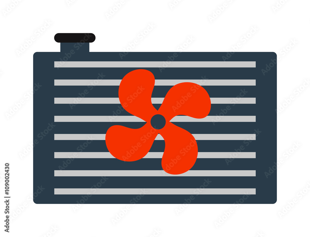 Car radiator heater icon auto parts cooling, engine, metal equipment ...