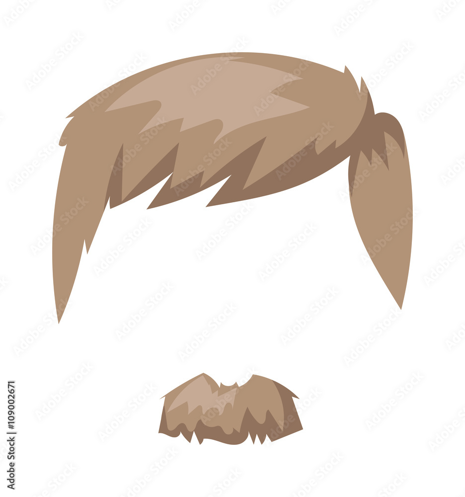 Hairstyles beard and hair face cut mask flat cartoon collection Stock ...