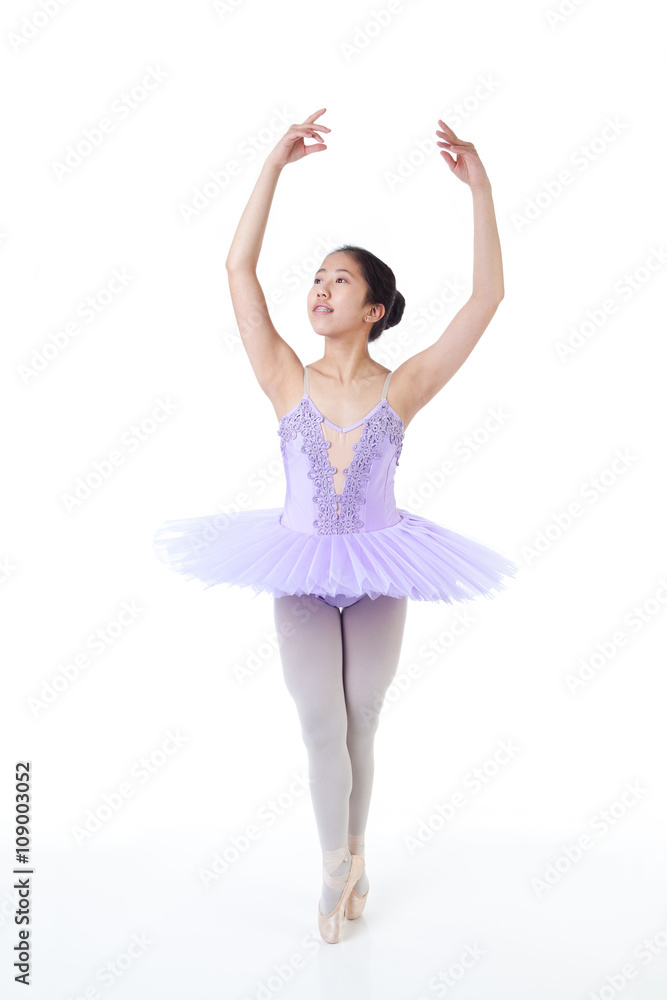 Young Asian Ballerina With Braces in Dance Pose Stock Photo | Adobe Stock