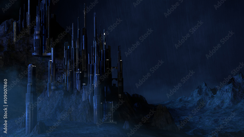 Sci Fi Mountain Base