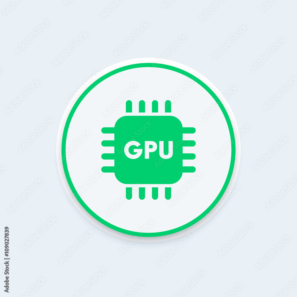 GPU icon, graphics processing unit vector sign, gpu pictogram, graphics ...