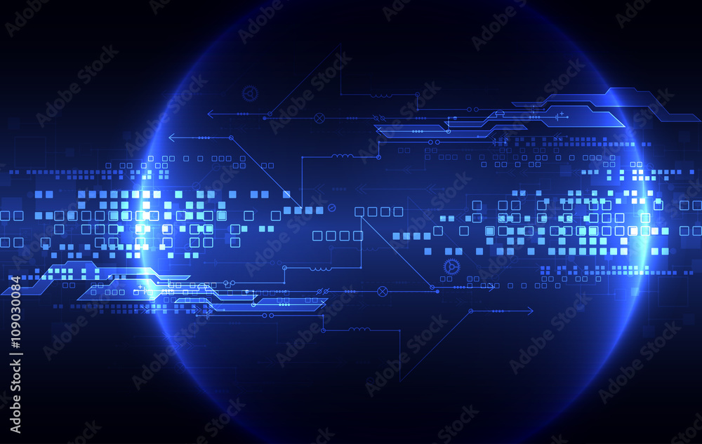 Abstract blue digital communication technology background. Stock Vector ...