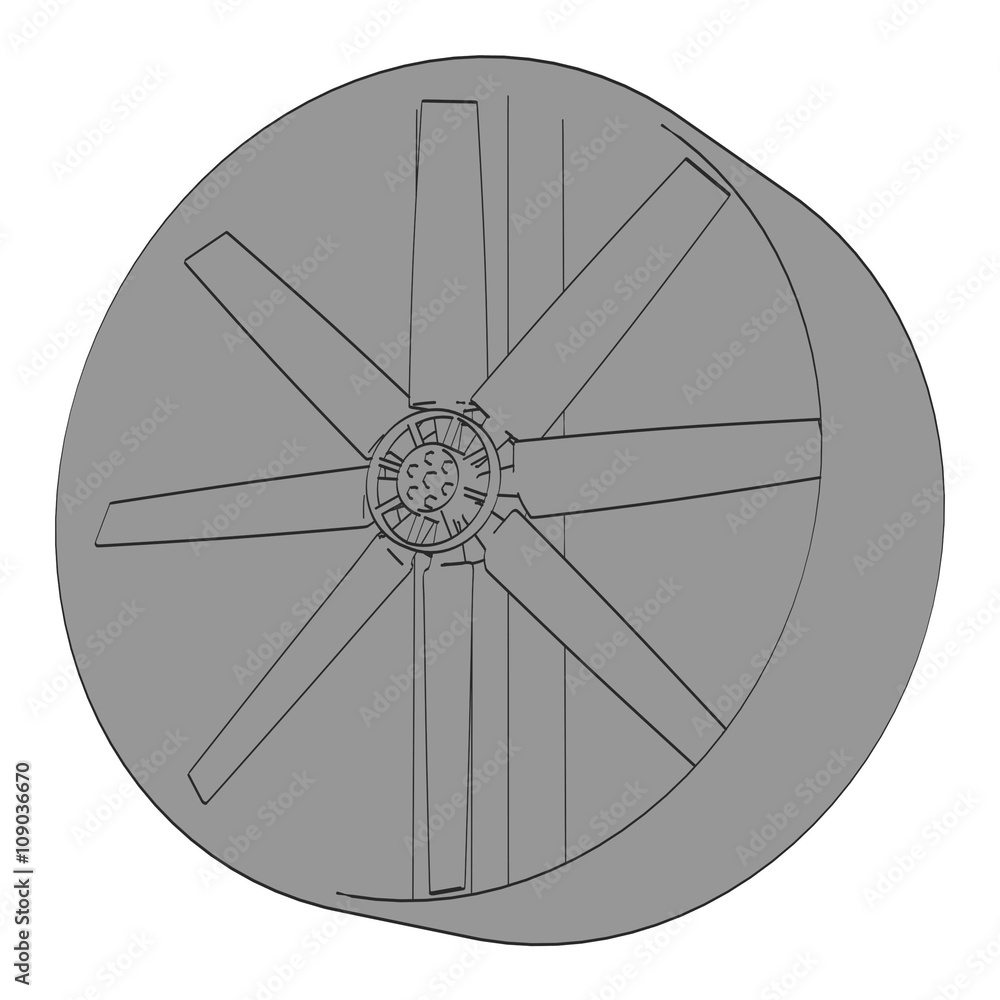 2d cartoon illustration of large fan Stock Illustration | Adobe Stock