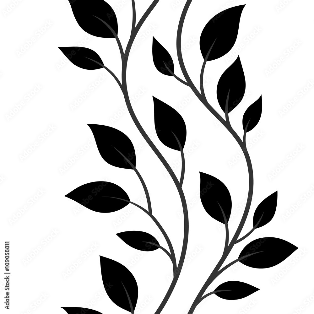 Tree Branch Vector With Leaves