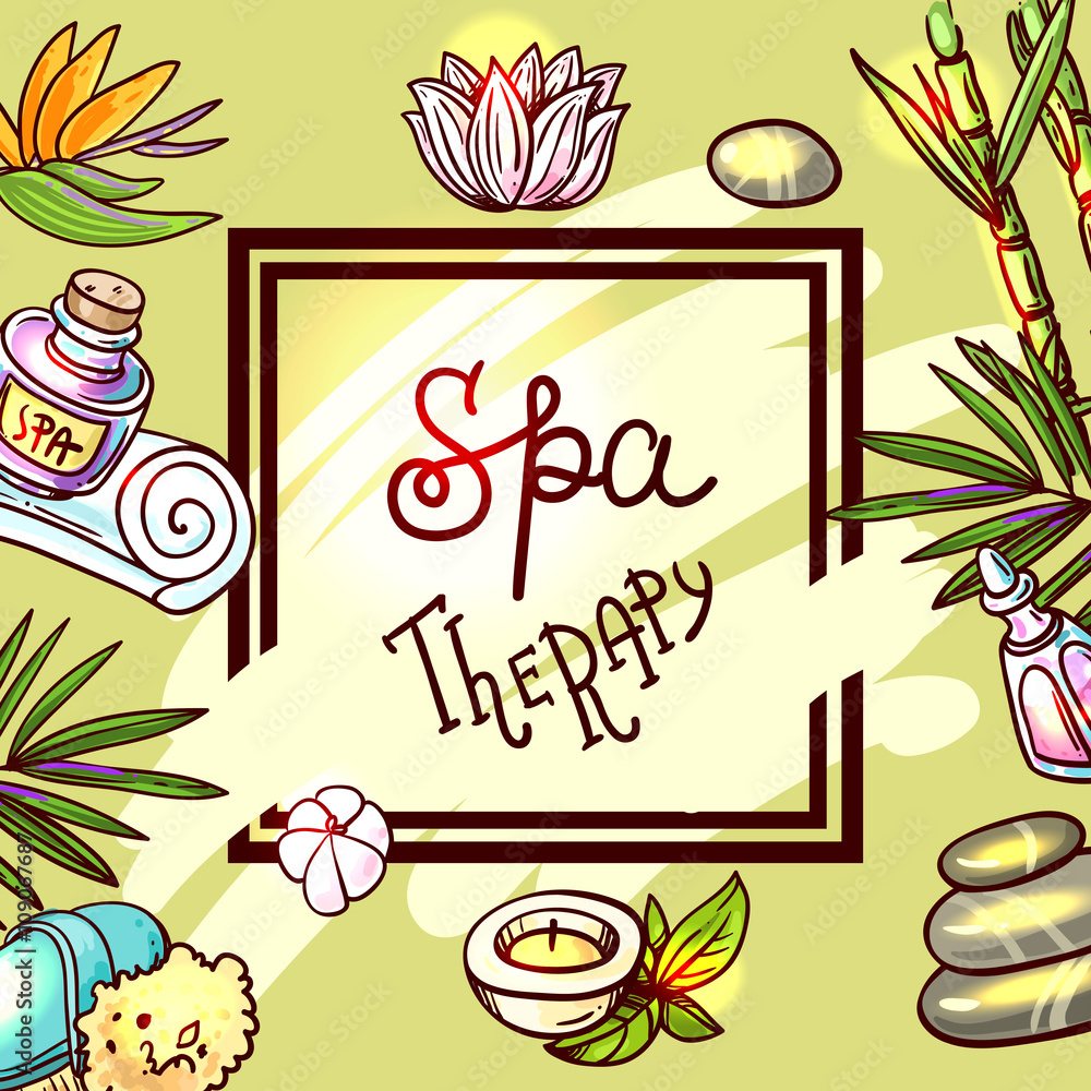 hand drawn spa Stock Vector | Adobe Stock