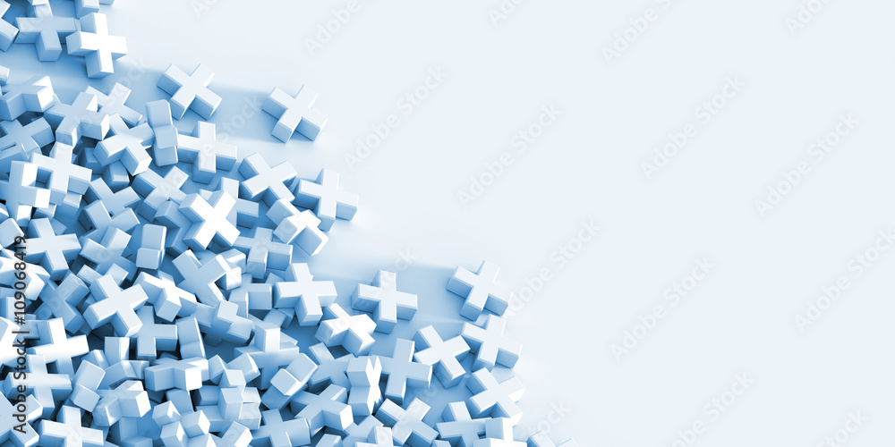 Colored plus symbols background, 3d rendering Stock Illustration ...