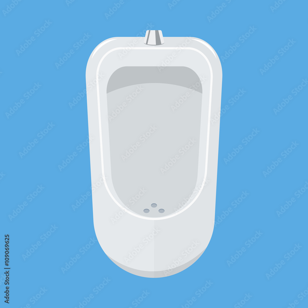 Urinal vector illustration isolated on a blue background Stock Vector ...