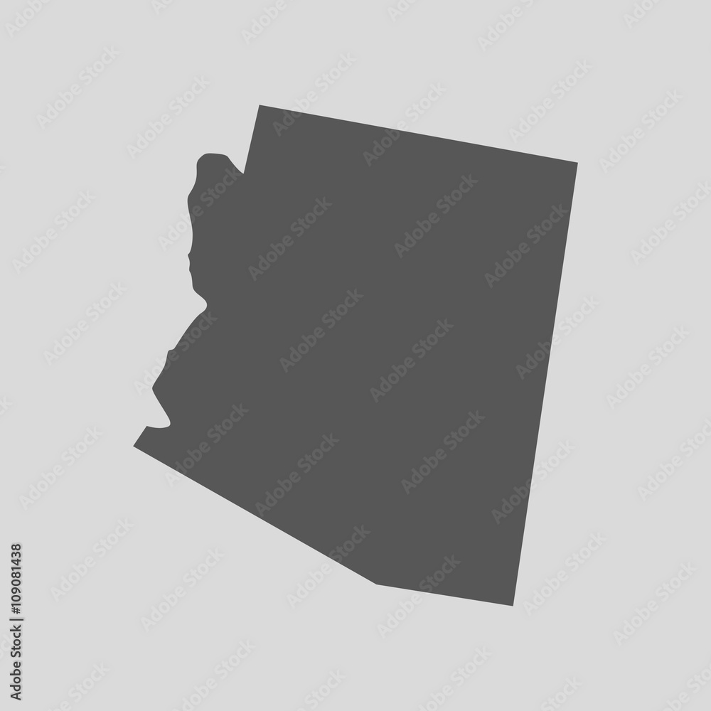Black map state Arizona - vector illustration. Stock Vector | Adobe Stock